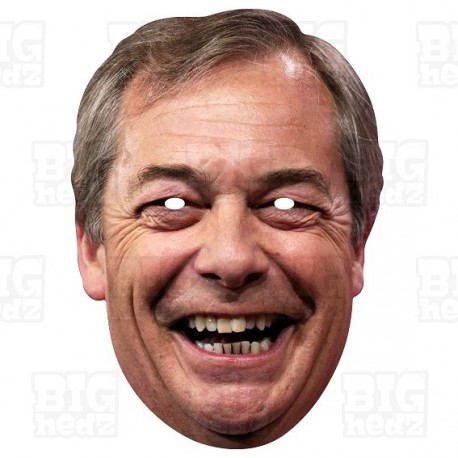 NIGEL FARAGE : Card Face Mask. Reform UK Party Leader, Multi-packs